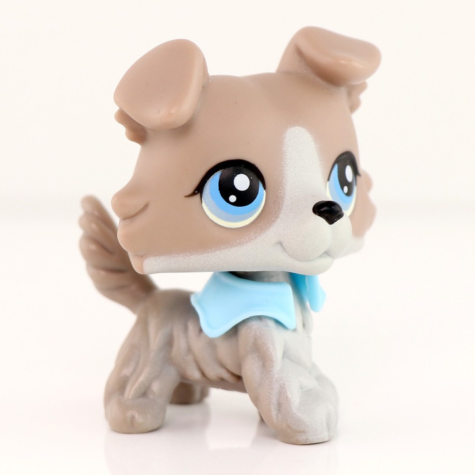 minilpsshop lps Collie #67 Gray Dog LPS Figure Bobble Head Magnet Foot ...