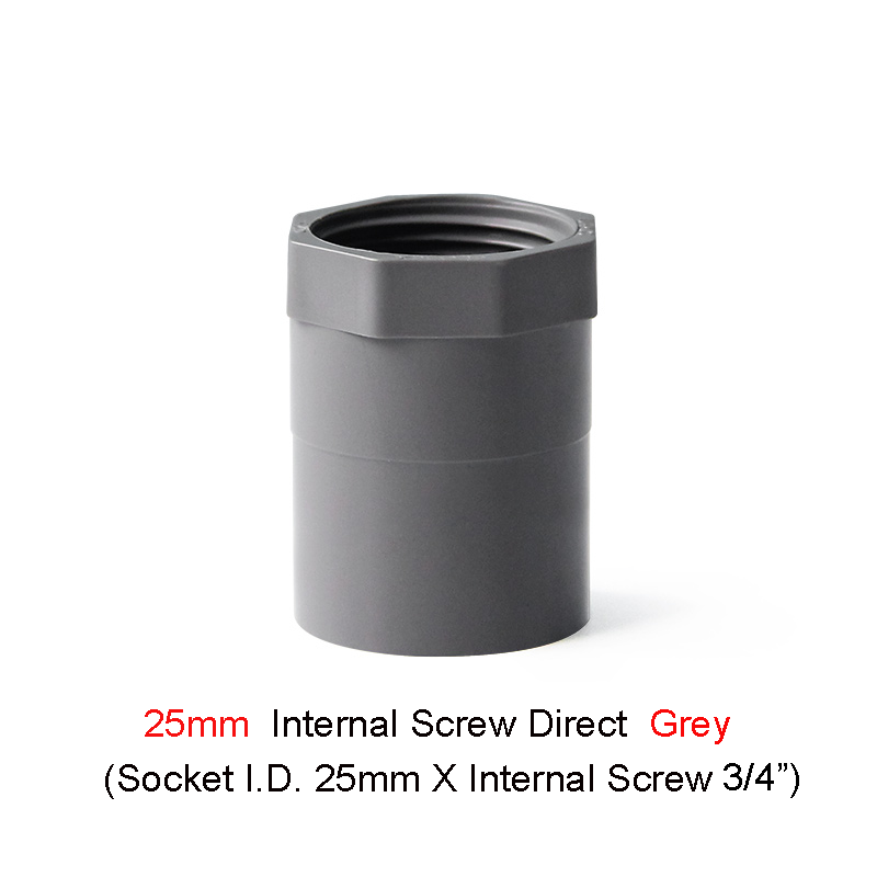 20mm-110mm PVC Female Threaded Socket Coupling Straight Connector Pipe ...