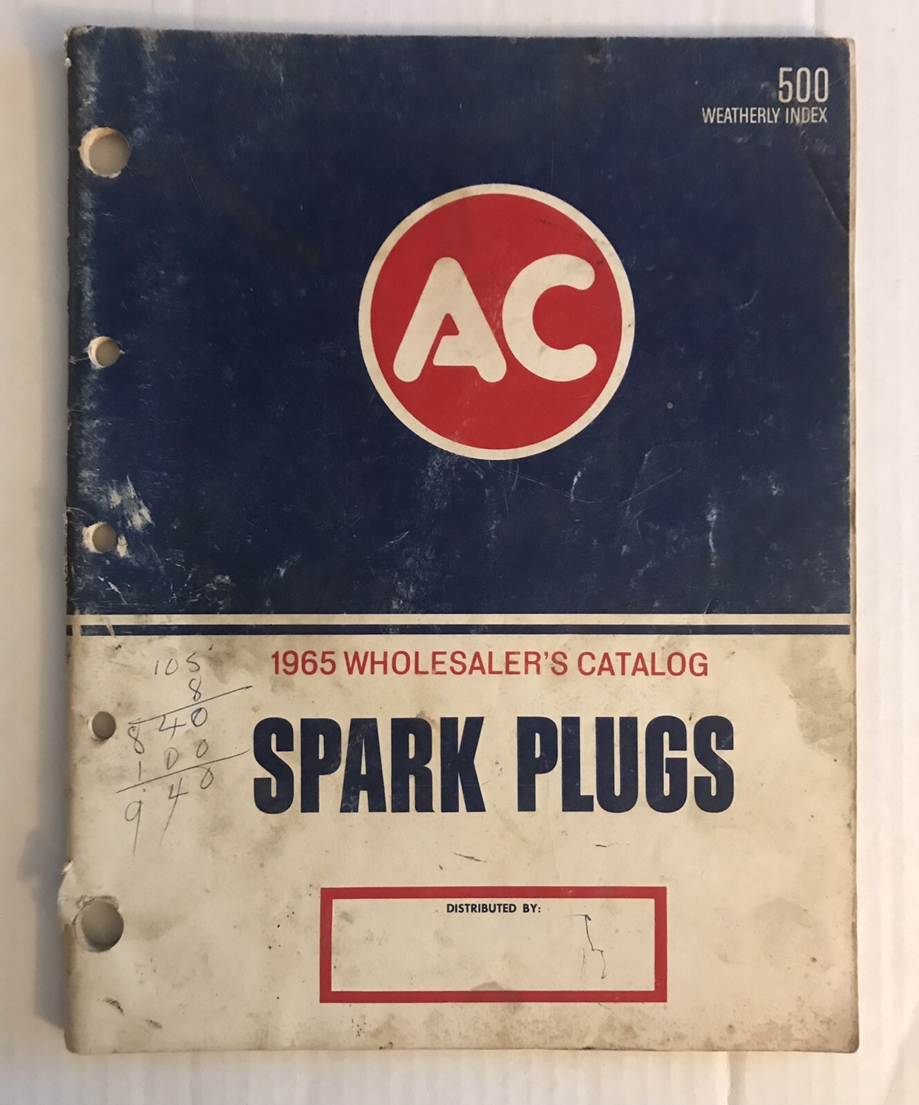 Vintage 1969 Dealer's Catalog AC Spark Plugs 500 Weatherly Index | eBay