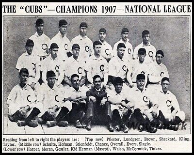 MLB 1907 Chicago Cubs World Series Champions Team Picture 8 X 10 Photo ...