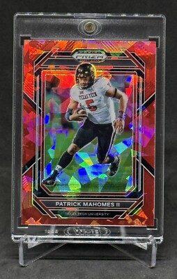 Patrick Mahomes RARE RED CRACKED ICE REFRACTOR PRIZM INVESTMENT CARD ...