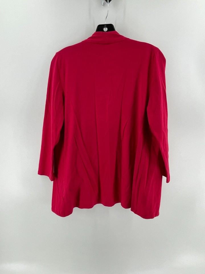 Charter Club Women's Red Long Open Drape Front Cardigan Duster Top Size ...