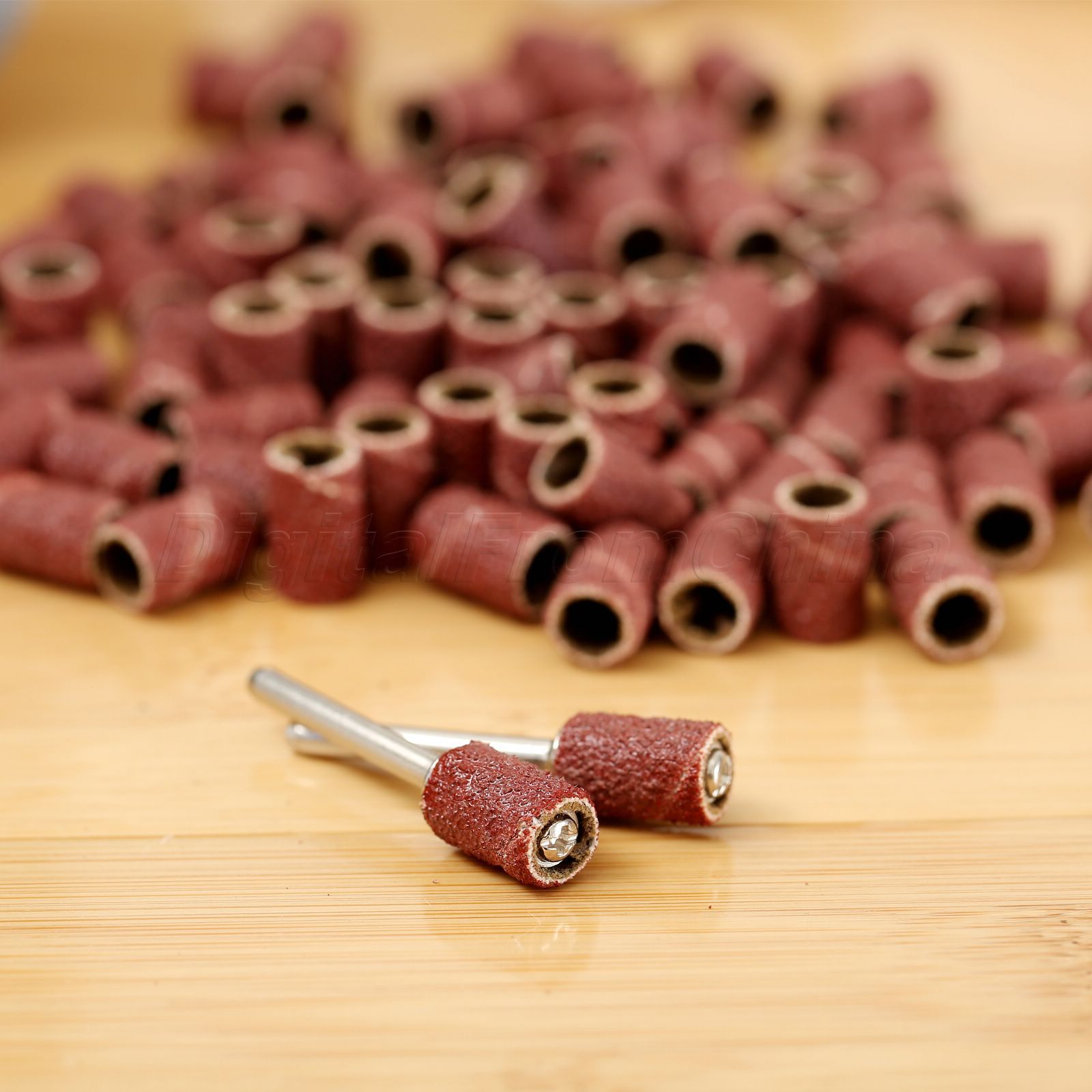 100pcs 80# Sanding Drum Sand Bands Shank Rotary Tool W/2 Mandrels for ...