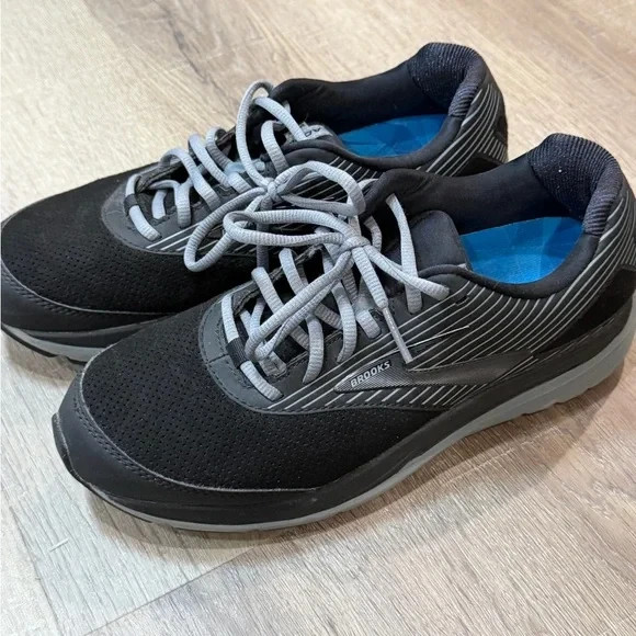 Brooks Size 9 Men's Addiction Walk Black and Gray Athletic Orthopedic ...