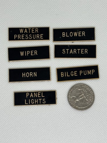 1960s-1980s Vintage Boat Marine Switch Labels🟢Dash Panel Plastic Tags ...