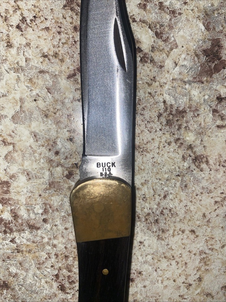 BUCK 110 Folding Hunter Lock Blade Pocket Knife With Sheath | eBay