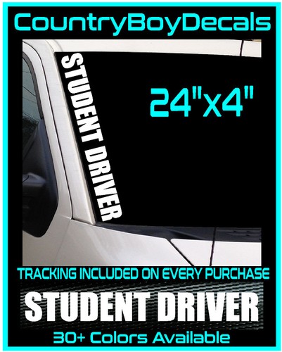 STUDENT DRIVER 24" Vinyl Decal Sticker Car Truck Drivers Ed Diesel ...