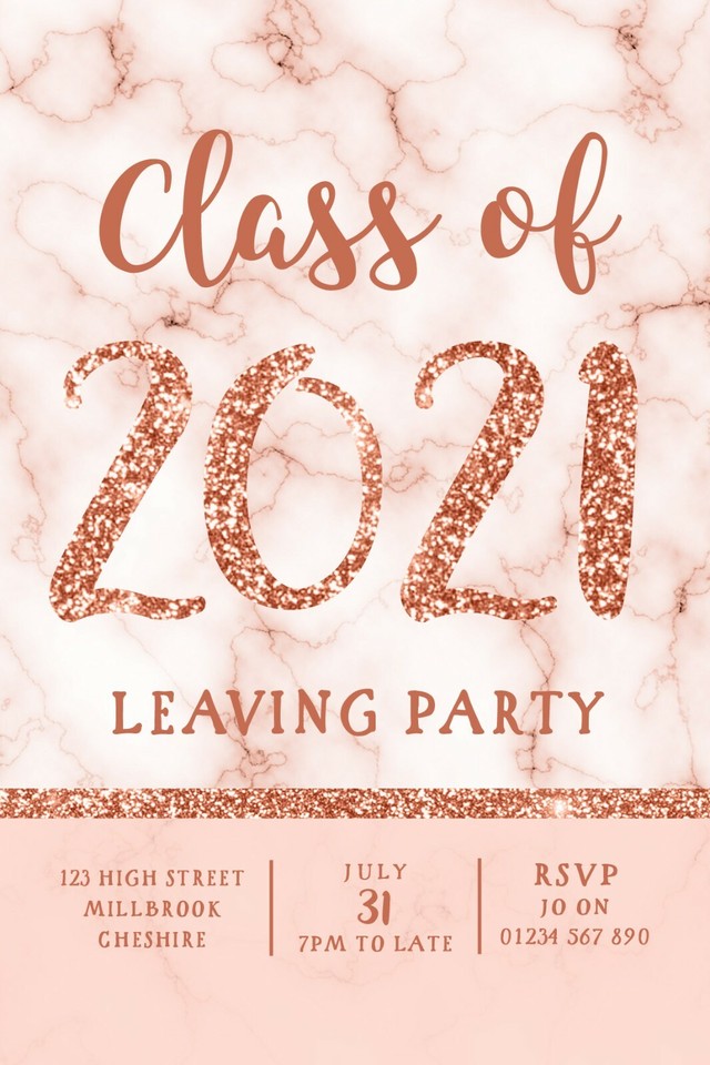 Graduation Prom Leavers Invitations -Personalised Party Invitations ...
