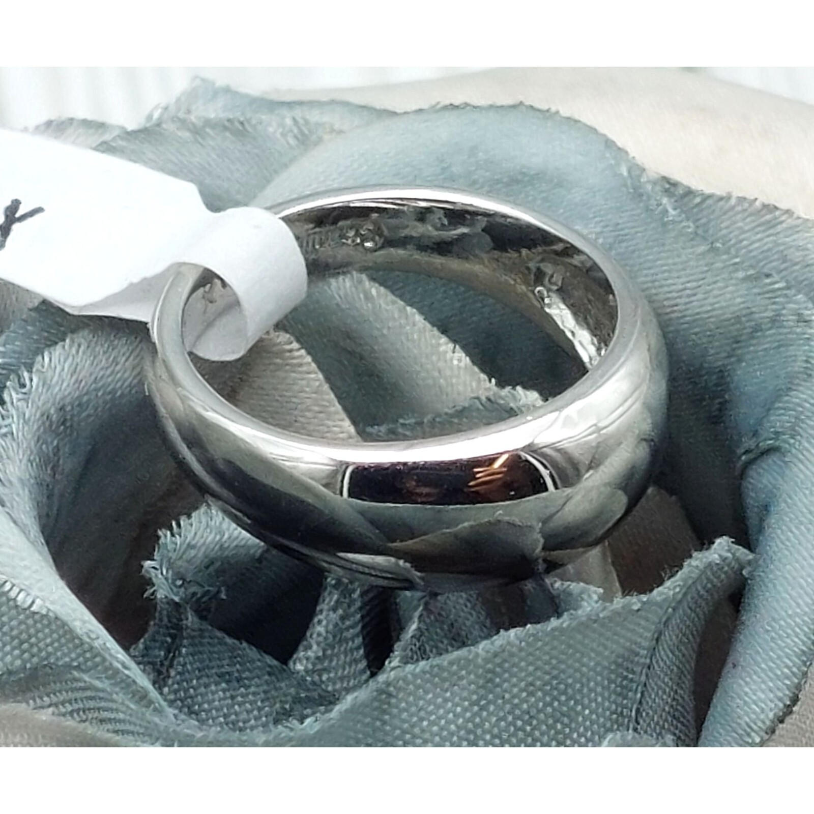 NWT Camille Lucie Ring Size Silver Tone Minimalist Domed Mirrored Size ...