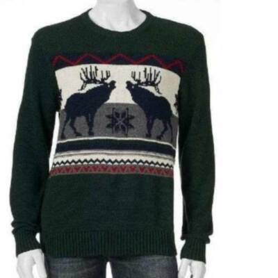 Dockers Holiday Moose Sweater Green Long Sleeve Crewneck Men's $64 NWT ...