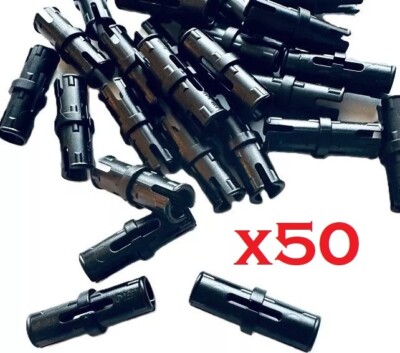 🧱 LEGO 50 New Black Technic Pins with Friction Ridges Lengthwise Part ...