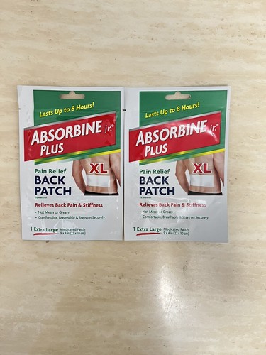 Absorbine Jr. Plus XL Therapeutic Pain Relief Back Patch 2 Pack ...