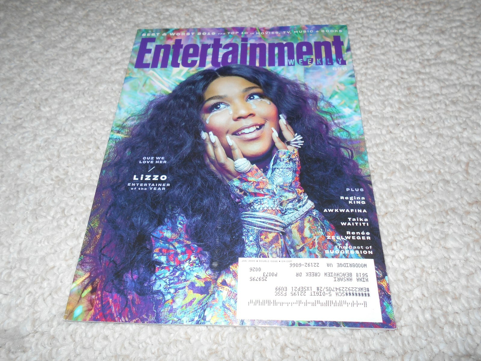 Entertainment Weekly 2020 Subscriber Lizzo Entertainer of the Year | eBay