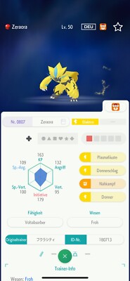 🐑Pokemon Zeraora „Event“ 2018 Pokemon Home Deutsch - Ultrasonne ...