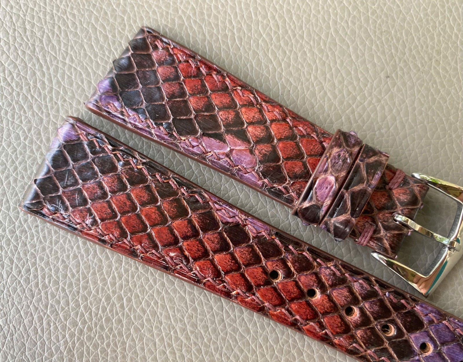 Genuine Snake Leather Watch Strap Band Size10...18 19 20 21 22 23 24 25 ...