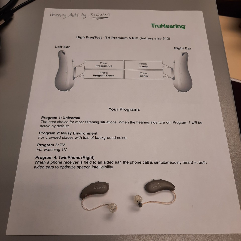 Signia / TruHearing Premium 5 RIC Hearing Aids - TESTED Programming ...