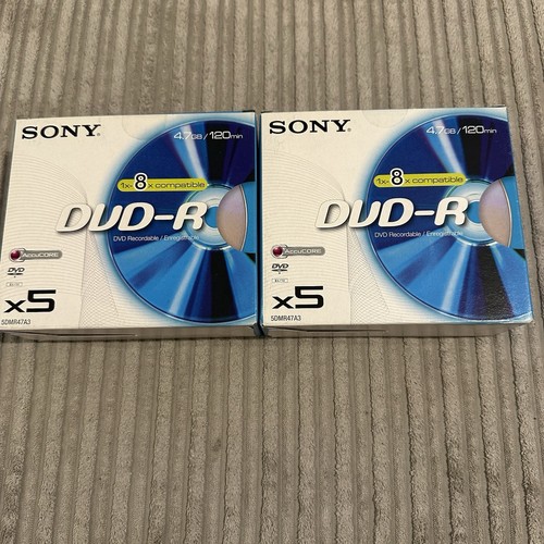 2 x Sony DVD- R Blank Disc 1x-8x 120min (4.7GB) 5 Pack New Sealed | eBay