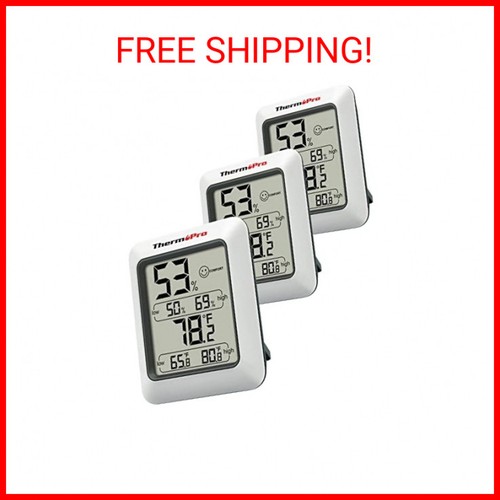 ThermoPro TP50 3 Pieces Digital Hygrometer Indoor Thermometer Room ...