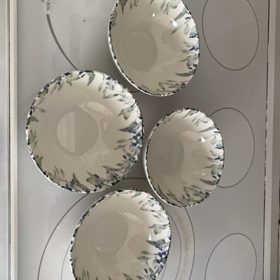 Set Of 4 Intesa Home WILDFLOWER Blue Iris Floral Abstract 6” cereal ...
