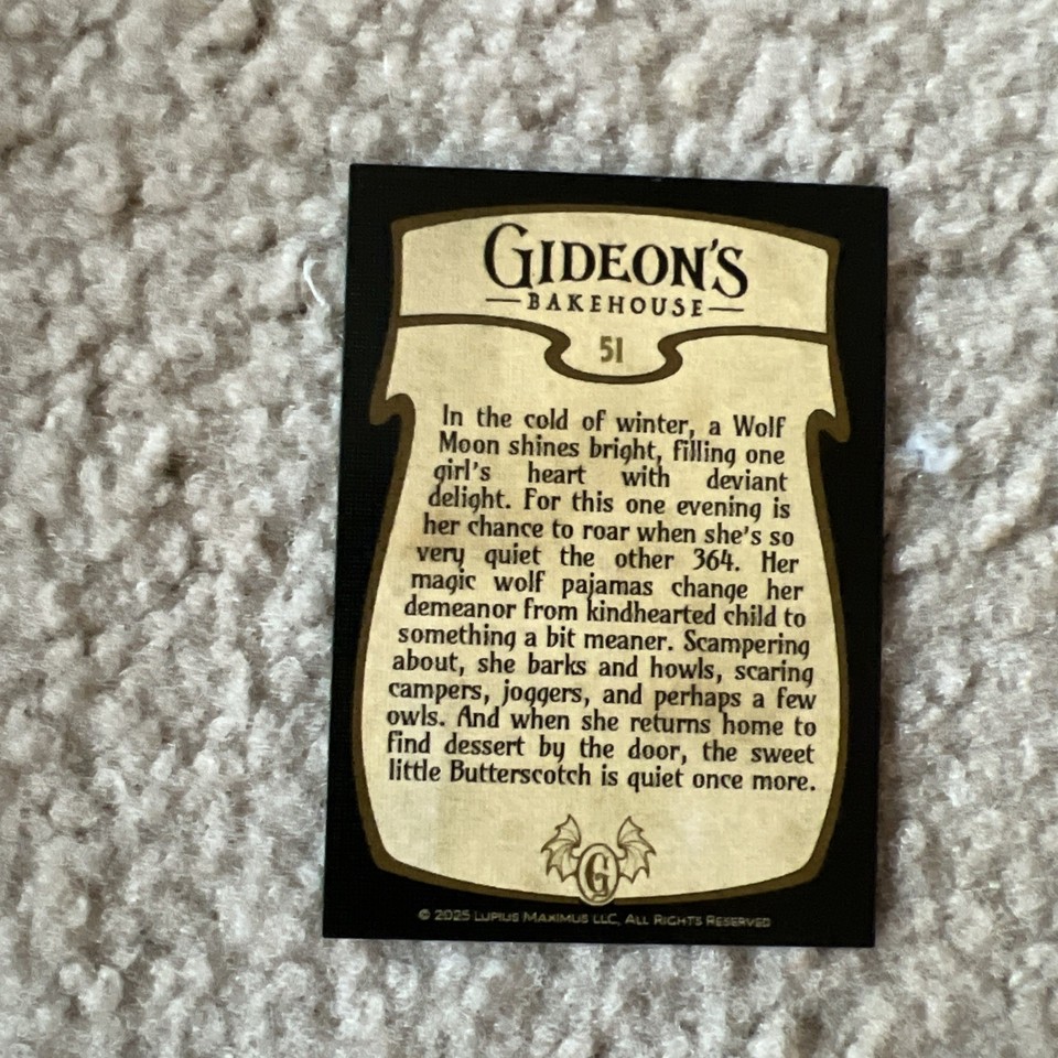 Gideon's Bakehouse Trading Card, Butterscotch,#51, Wave 4, 2025,Gideon ...