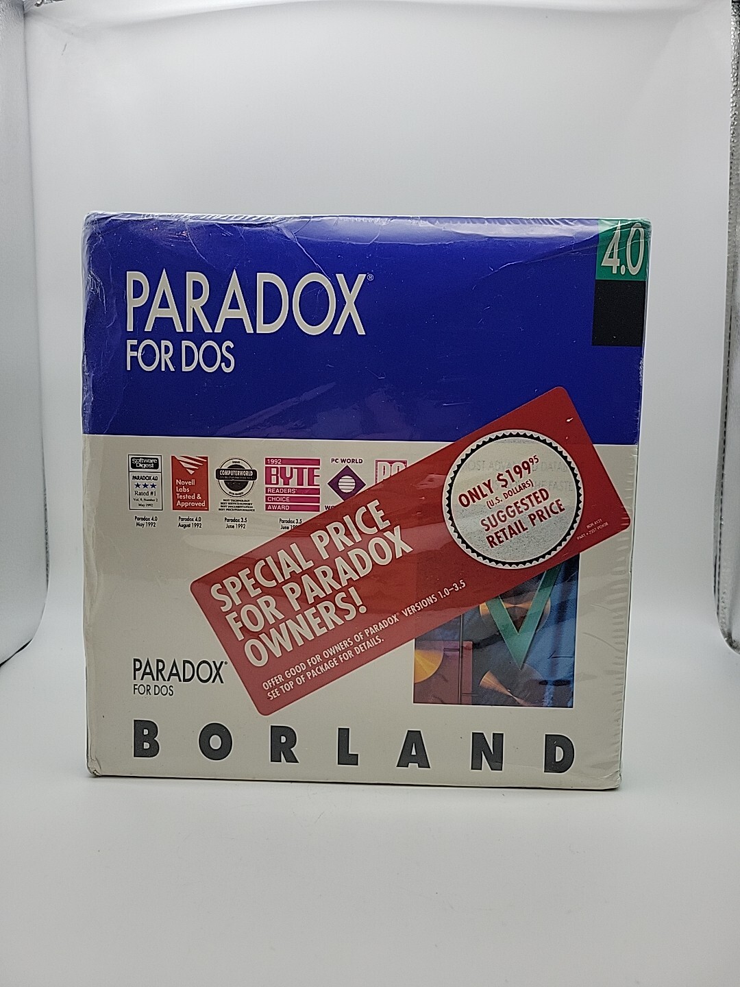 Vintage Borland Paradox for DOS 4.0 database software 3.5" HD Disk Set ...