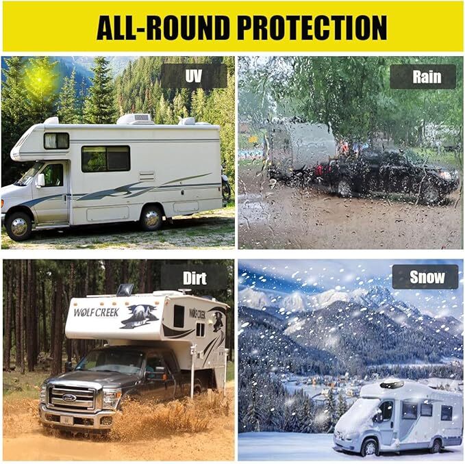 600D Waterproof Oxford Cloth Camper Travel Trailer AC Roof Cover for ...