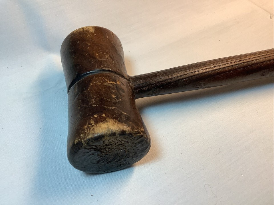 Antique Shipwright Wood Mallet Hammer Boat Builder Tool Primitive XX48 ...