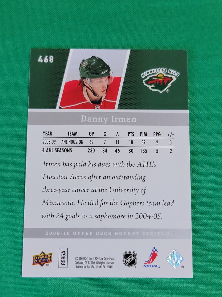 2009-10 Upper Deck Danny Irmen Young Guns Rookie RC #468 | eBay
