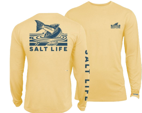 Salt Life Redfish L/S UV Protection M Yellow Live Salty Saltlife NWT ...