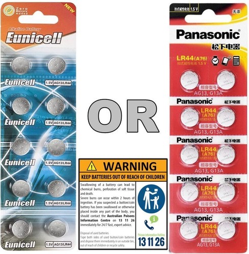 LR44 AG13 A76 1.5V Alkaline Coin Button Battery Remote Cell Watch Toy ...