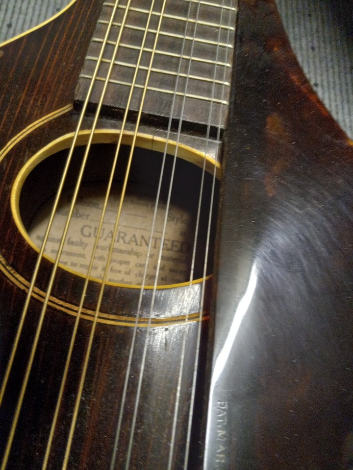 Vintage 1928 Gibson A model Mandolin label serial number and FON intact ...