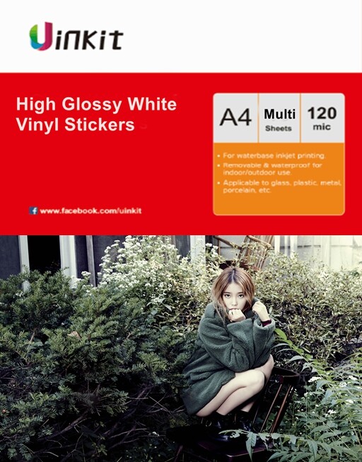A4 High Gloss White Vinyl Waterproof Adhesive Sticker For Inkjet Print ...