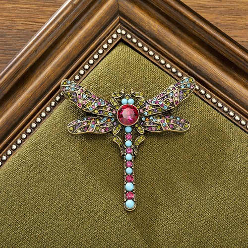 Vintage Rhinestone Dragonfly Brooch Insect Pin | eBay