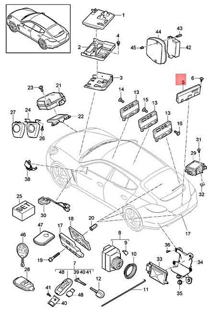 Porsche OEM 2011 Panamera 4.8l-v8 Control Units-module 7PP907279BM for ...