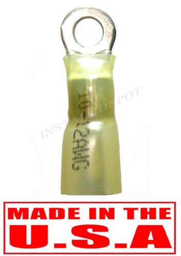 3M Yellow Heat Shrink Ring Terminals Marine Wire Connectors 12-10 Gauge ...