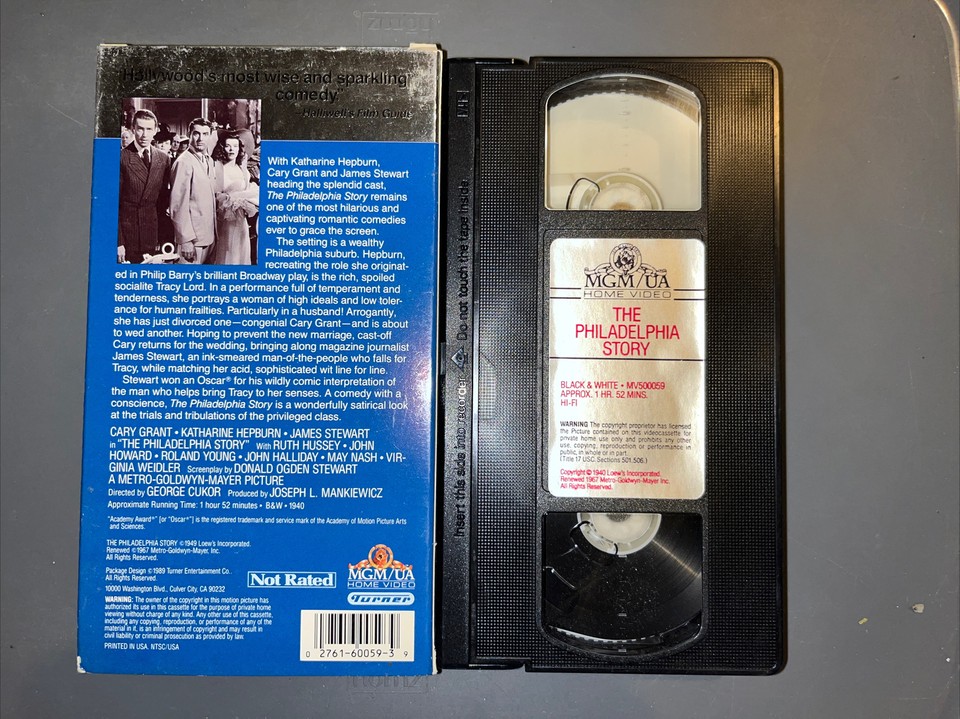 The Philadelphia Story (VHS, 1995, Black White) 1 27616005939| eBay