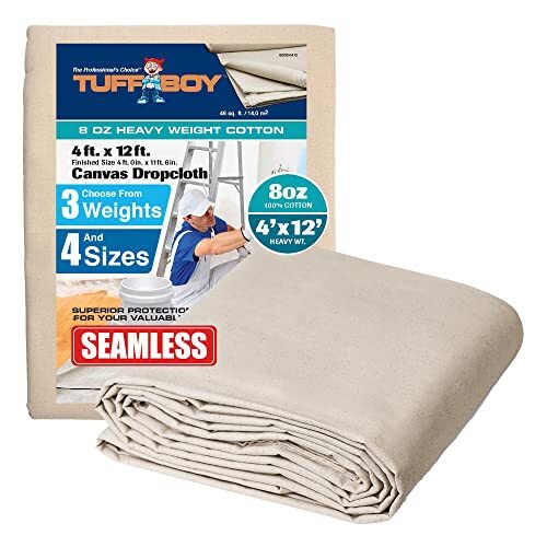 Drop Cloth Heavy 20 Ft. X 30 Ft. Canvas Dropcloth 8 Oz. EZ Drop