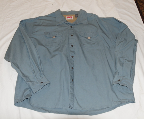 Wrangler Premium Quality Utility Shirt Doube Pocket Latch Loops Lg Slv ...