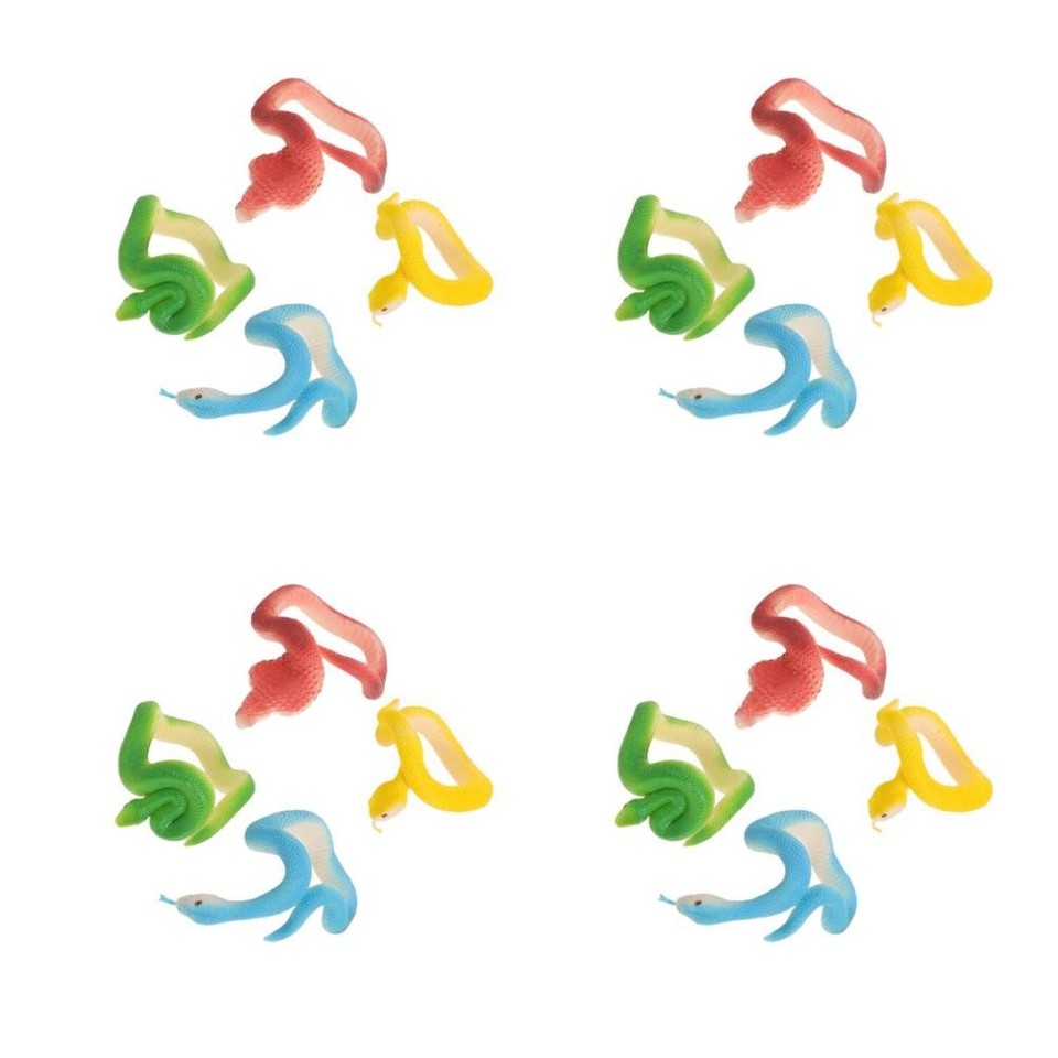 4 Pcs Plastic Snakes Toys Realistic Prank Animal Bracelet April Fools ...