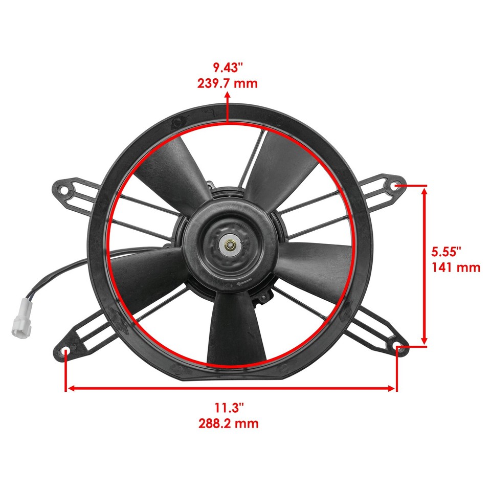 Radiator Cooling Fan Blowing Assembly for Yamaha Grizzly 700 YFM700 ...
