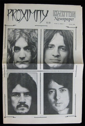 Proximity Led Zeppelin Newspaper _RARE_ #9 1983 VTG Fanzine - vinyl ...