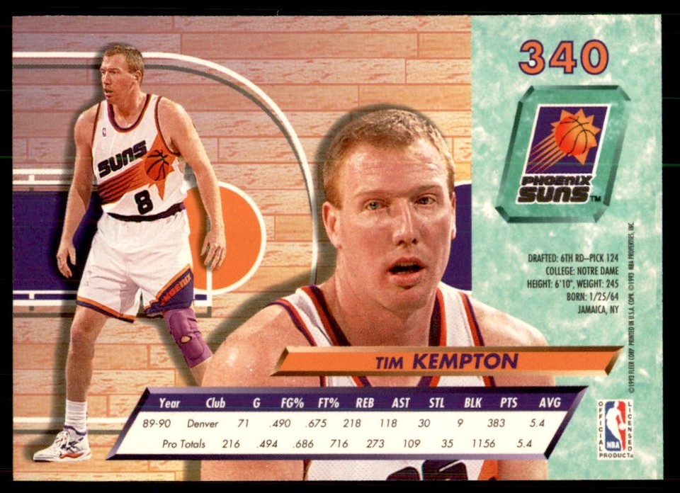 1992-93 Ultra Fleer Tim Kempton Basketball Cards #340 | eBay
