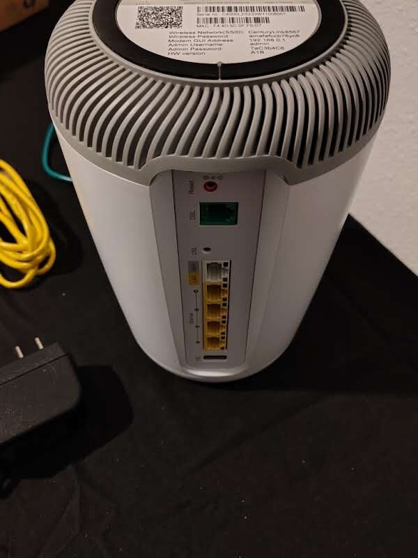 CenturyLink C4000LZ Wi-Fi DSL Modem Router White, Power Adapter, Cable ...