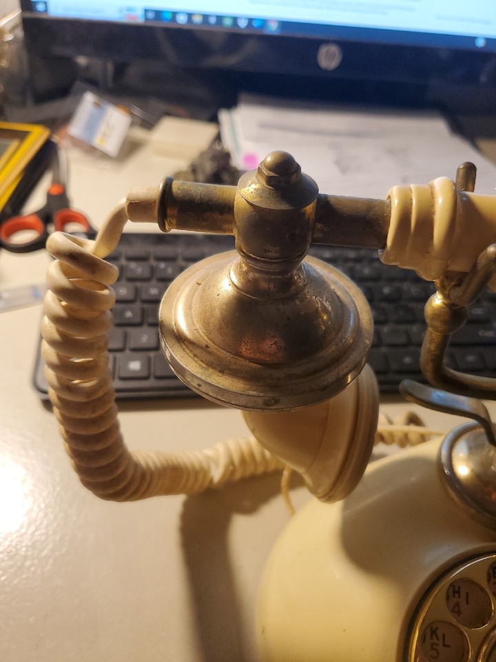 Vintage French Princess Rotary Dial Desk Phone Cream | eBay