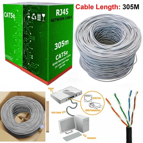 305M RJ45 Outdoor Ethernet Network Patch Cable Roll Reel CAT5e CAT6 ...