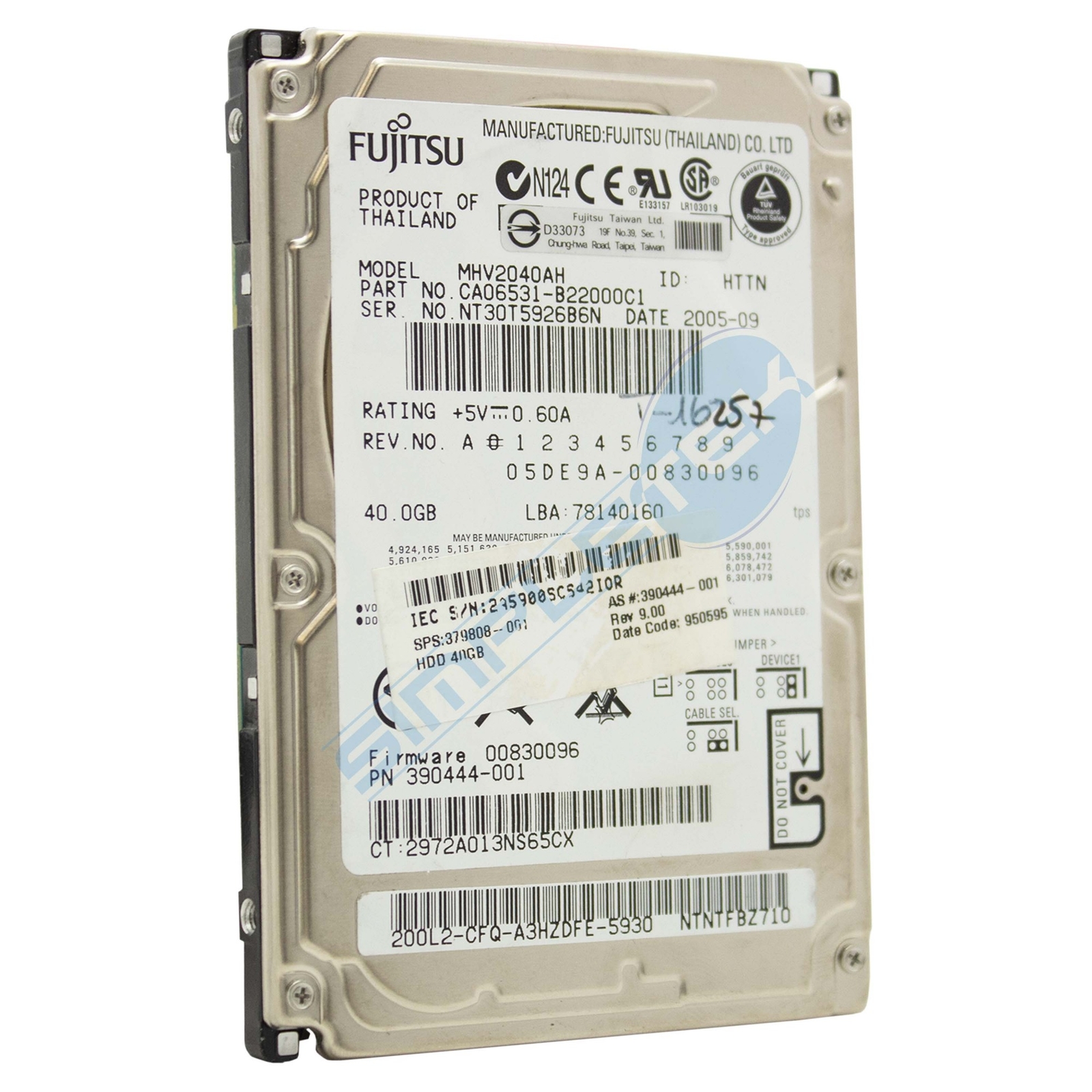 Hard Disk Hdd Disco Ide Pata 2.5" 40Gb Computer Portatile Pc Fujitsu ...