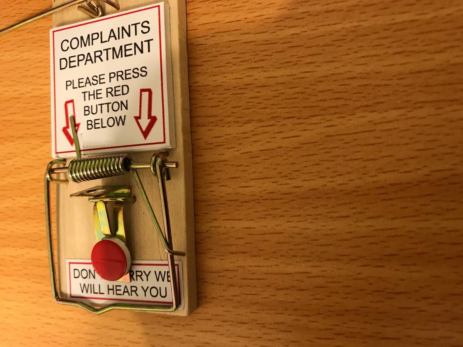 Complaints Department Mouse Trap Sign Funny Office Prank Gag Gift ...