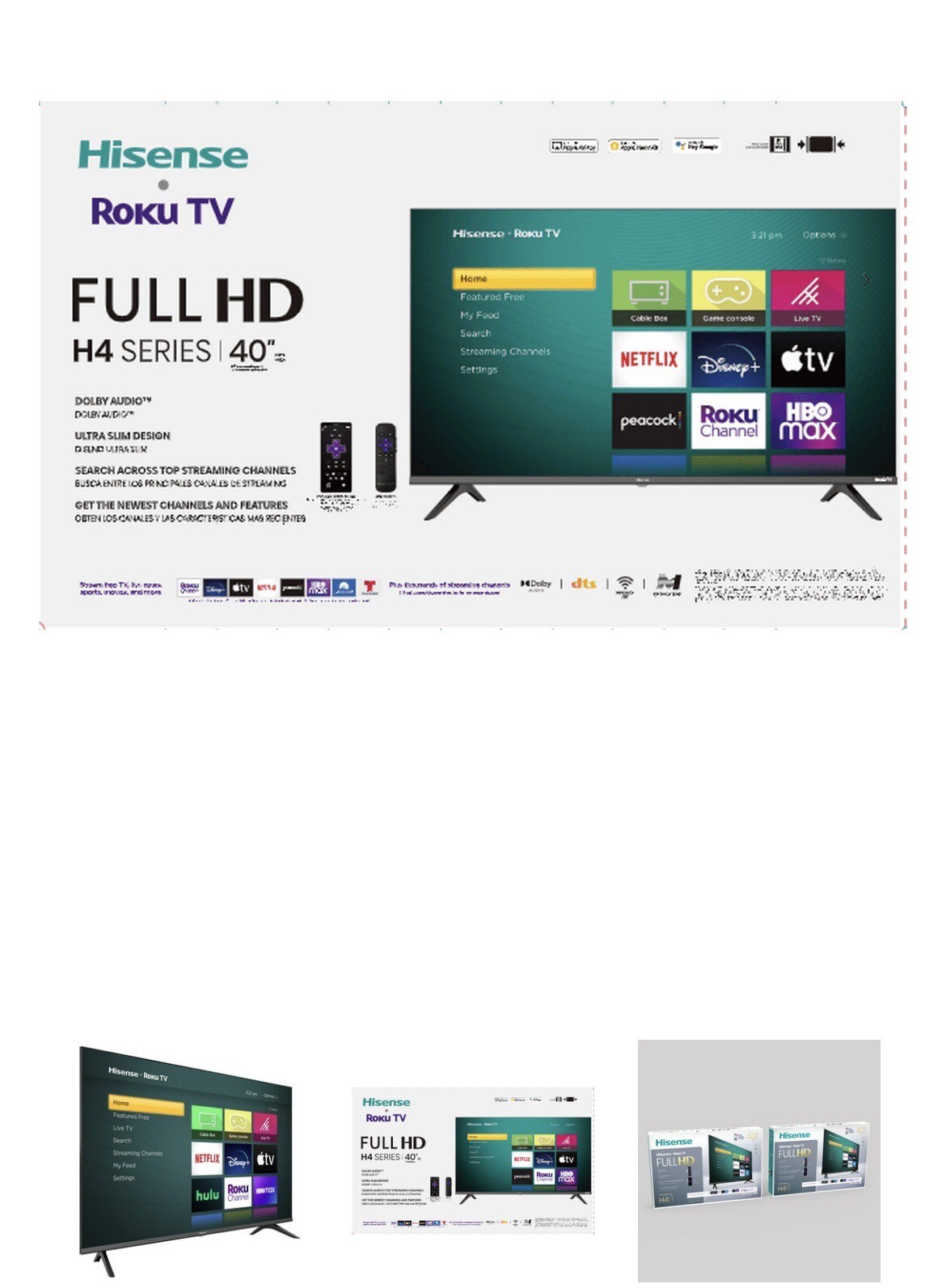 Hisense 40" Class 1080p FHD LED LCD Roku Smart TV H4030F Series ...