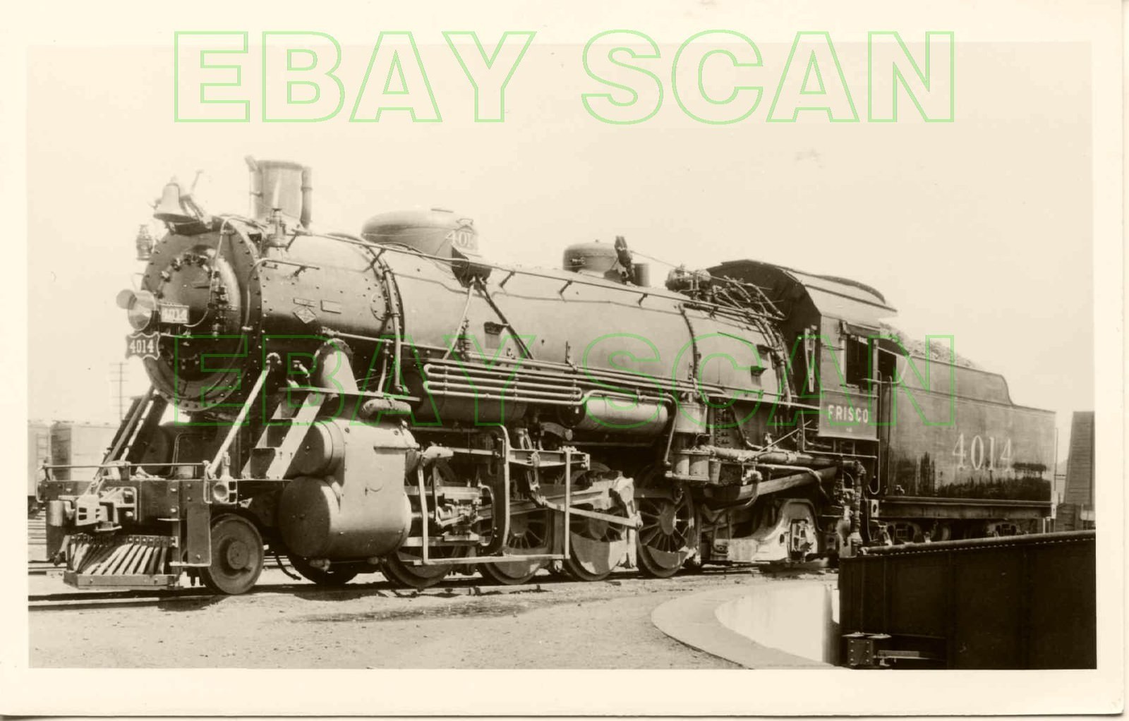 8E238 RPPC 1928/60s SL-SF FRISCO RAILROAD 2-8-2 ENGINE #4014 MONETT MO ...