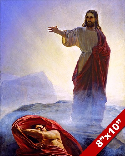 JESUS CHRIST GET THEE HENCE SATAN PAINTING CHRISTIAN BIBLE ART REAL ...